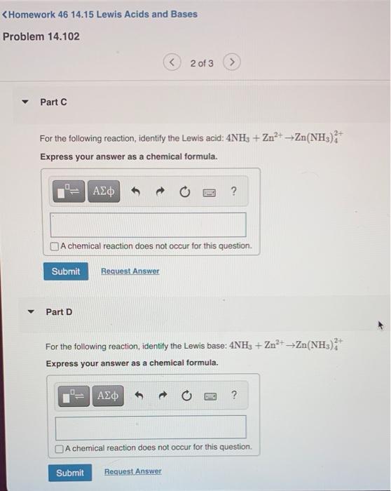 Solved For the following reaction, identify the Lewis acid: | Chegg.com