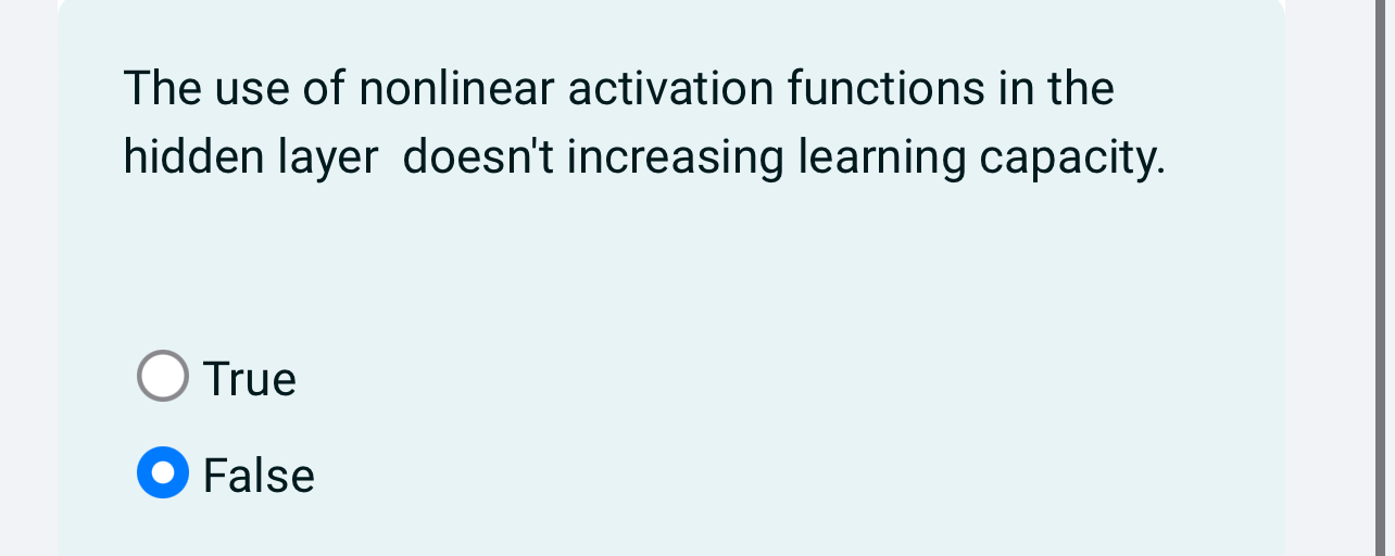 Solved The use of nonlinear activation functions in the | Chegg.com