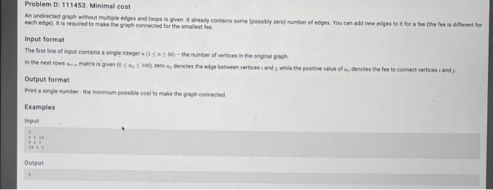 Solved An undirected graph without multiple edges and loops | Chegg.com