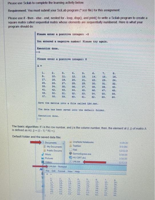 Solved Please use Scilab to complete the learning activity | Chegg.com Solved Please use Scilab to complete the learning activity | Chegg.com