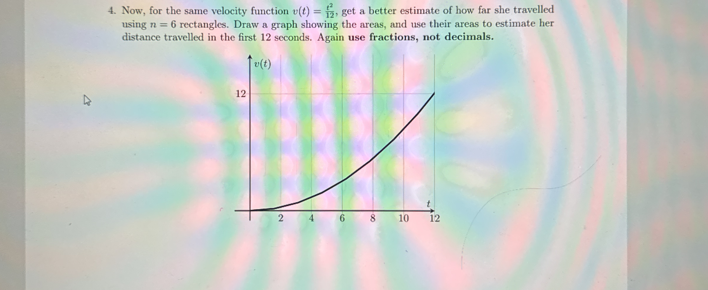Solved Now, for the same velocity function v(t)=t212, ﻿get a | Chegg.com