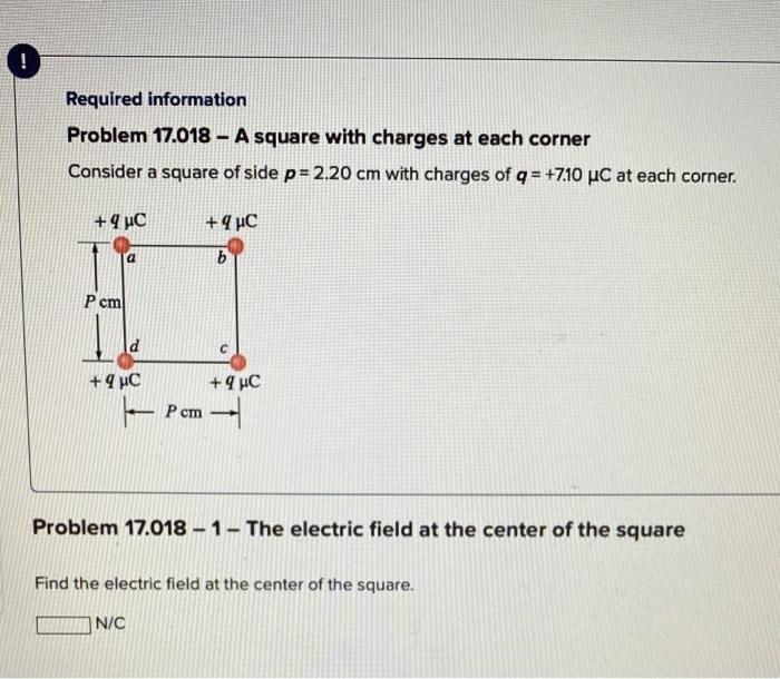 Solved Required information Problem 17.018 - A square with | Chegg.com