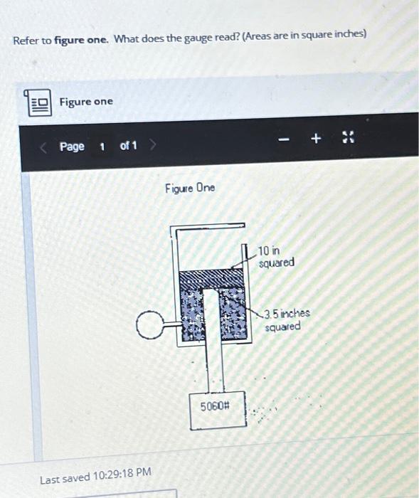 Solved Refer to figure one. What does the gauge read? (Areas | Chegg.com