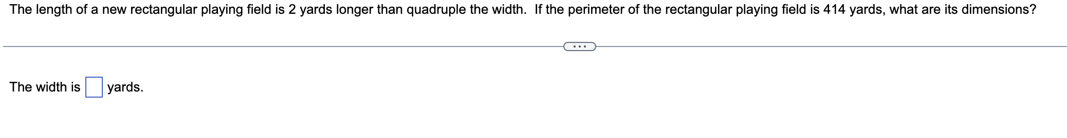 Solved The length of a new rectangular playing field is 2 | Chegg.com