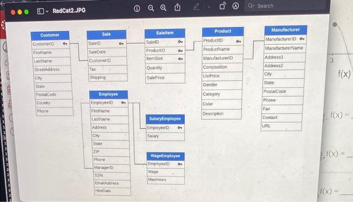 Solved These are queries that use the full Red Cat Database | Chegg.com