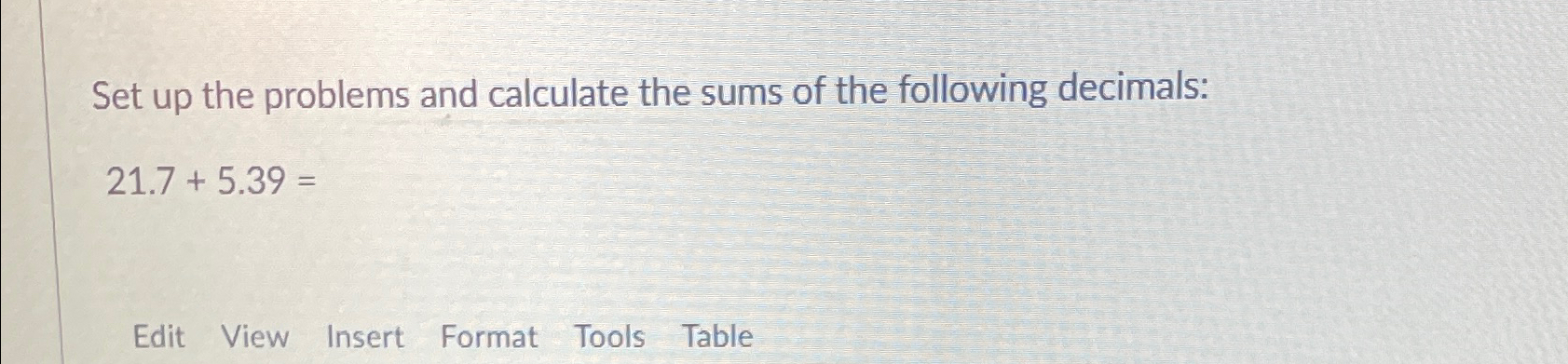 Solved Set up the problems and calculate the sums of the | Chegg.com