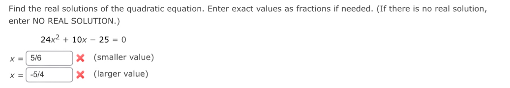 Solved Find the real solutions of the quadratic equation. | Chegg.com
