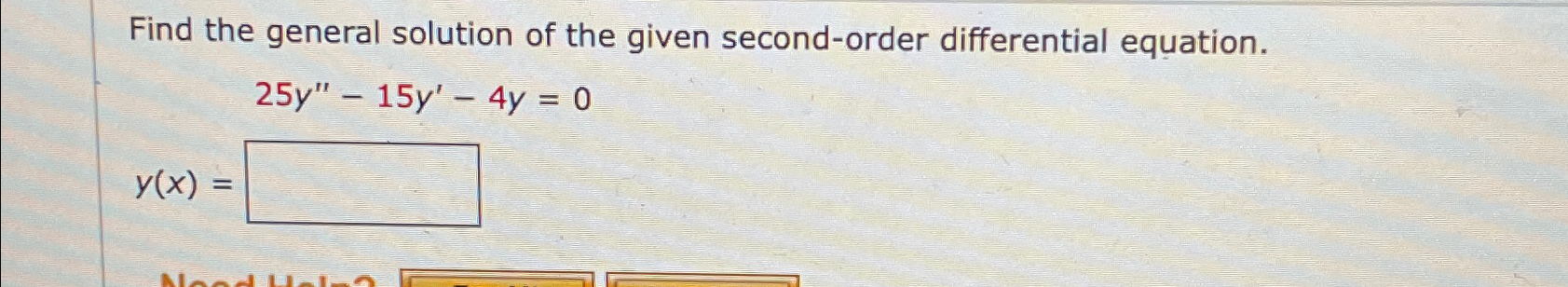 Solved Find the general solution of the given second-order | Chegg.com