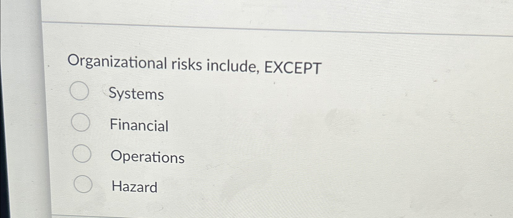 Solved Organizational risks include, | Chegg.com