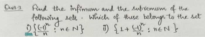 Solved Qnes-2 Give examples of following sets i) Bounded ii) | Chegg.com