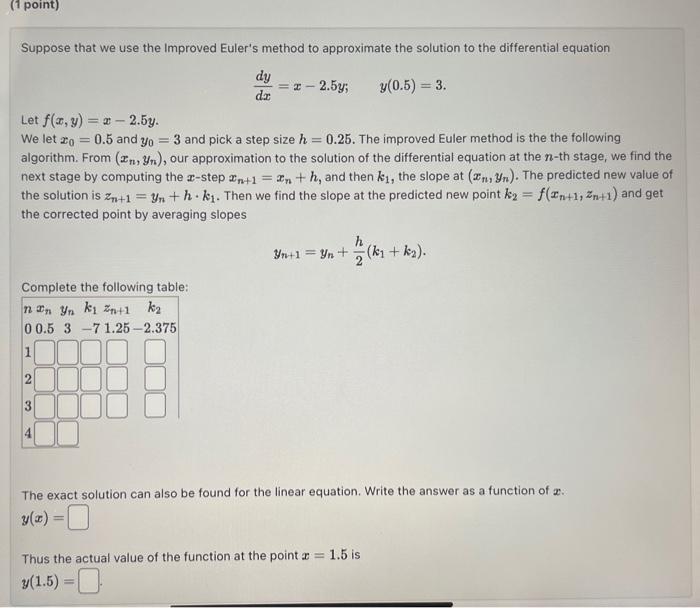 Solved Suppose that we use the Improved Euler's method to | Chegg.com