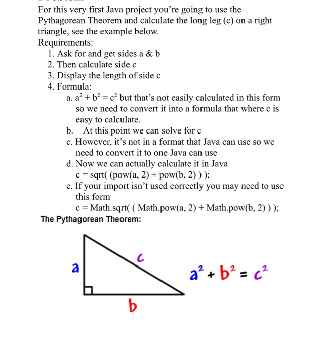 Solved For this very first Java project you're going to use | Chegg.com