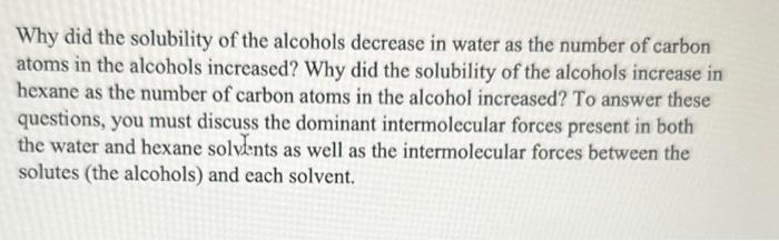 Solved please i need help for this questionthe alcohols that | Chegg.com