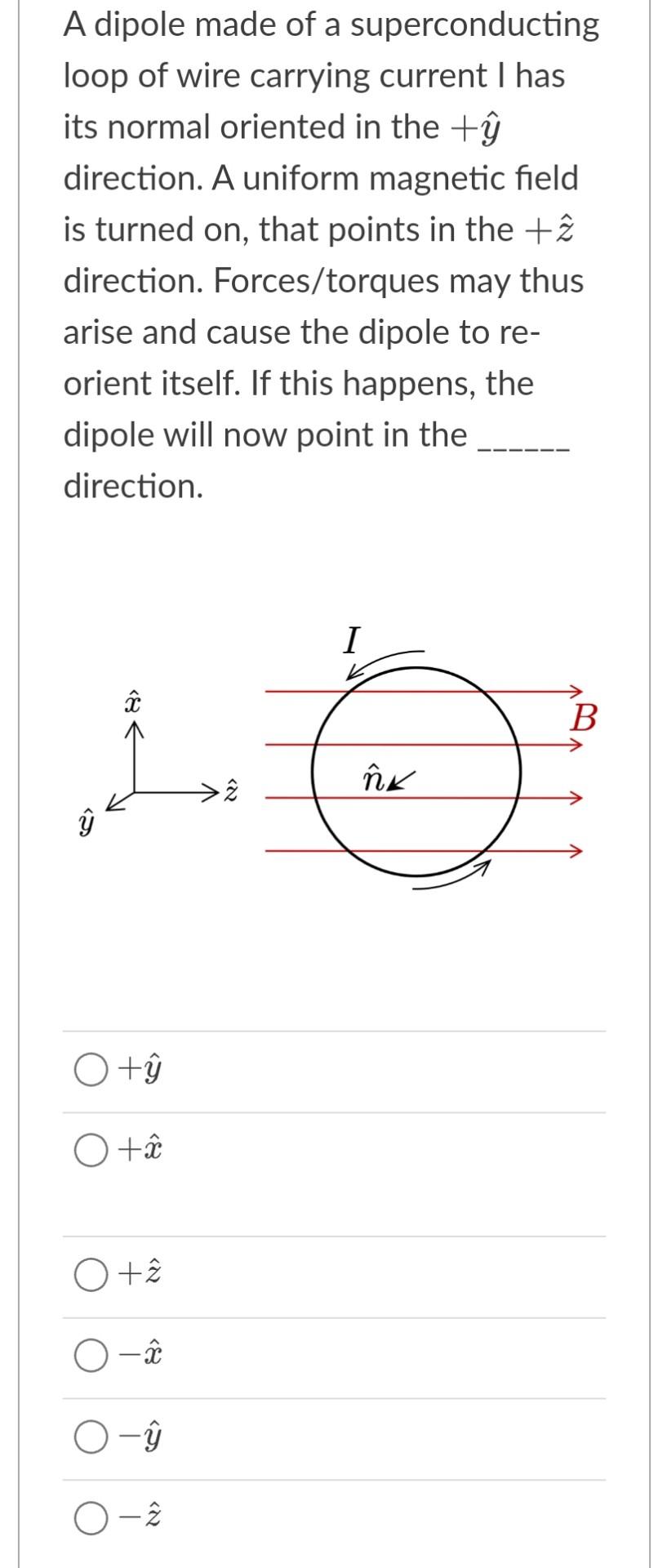Solved A dipole made of a superconducting loop of wire | Chegg.com