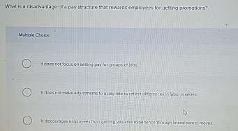Solved What is a disadvantage of a pay structure that | Chegg.com