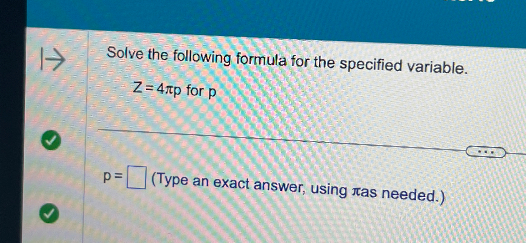 Solved Solve the following formula for the specified | Chegg.com