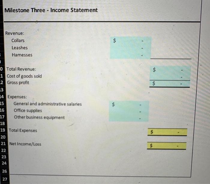 Solved Milestone Three - Statement of Cost of Goods | Chegg.com