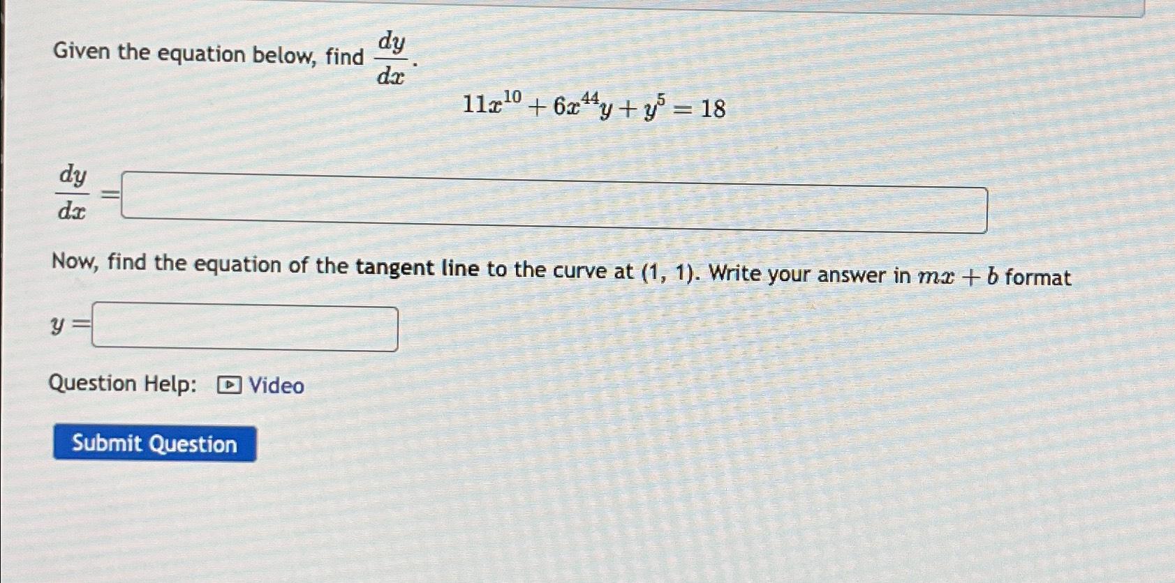 Solved Given the equation below, find | Chegg.com