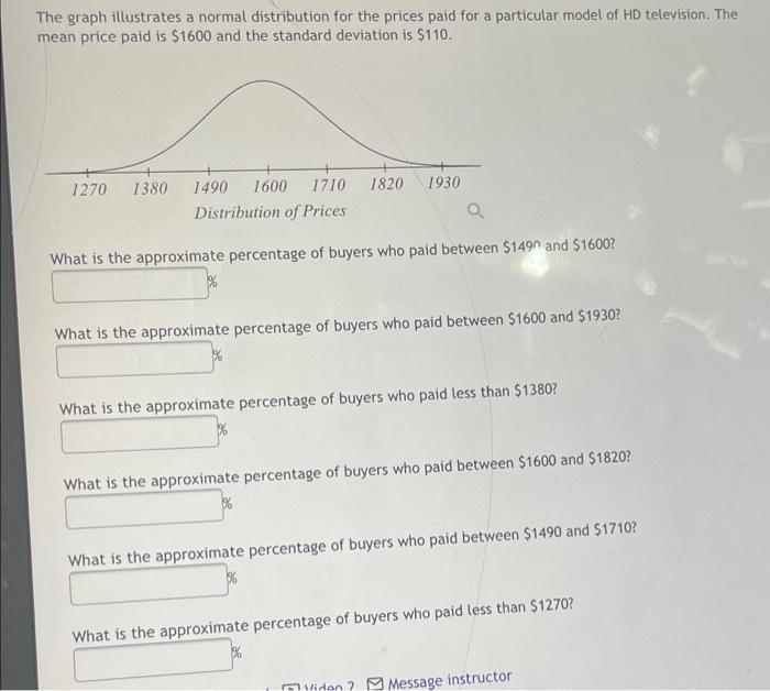 Solved The graph illustrates a normal distribution for the | Chegg.com