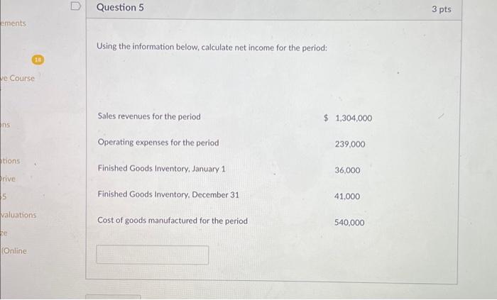 Solved Using the information below, calculate net income for | Chegg.com