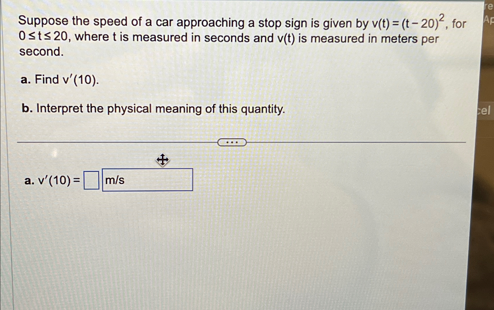 Solved Suppose the speed of a car approaching a stop sign is | Chegg.com