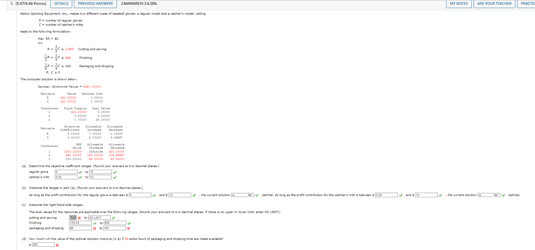 Solved Kelson Sporting Equipment, Inc., makes two different | Chegg.com