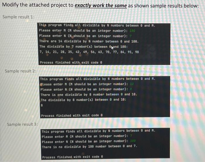Solved Modify the attached project to exactly work the same | Chegg.com