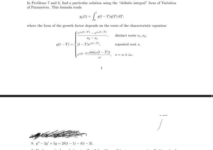 Solved In Problems 7 and 8 , find a particular solution | Chegg.com