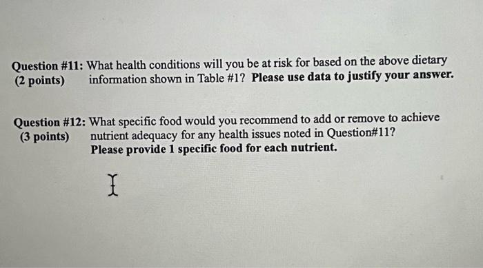 Solved Question \#1: Based on data in Table \#1, calculate | Chegg.com