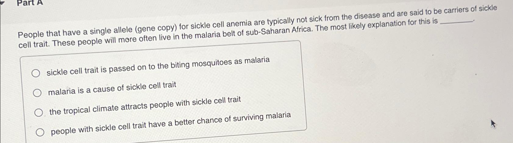 Solved People that have a single allele (gene copy) ﻿for | Chegg.com