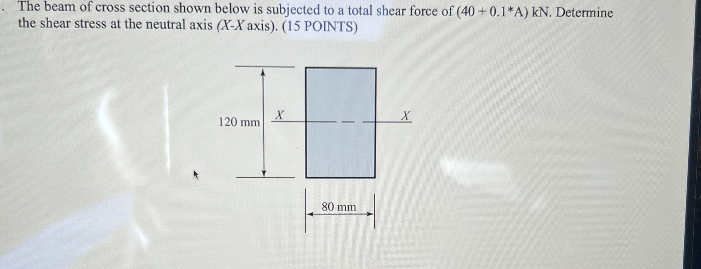 Solved The beam of cross section shown below is subjected to | Chegg.com
