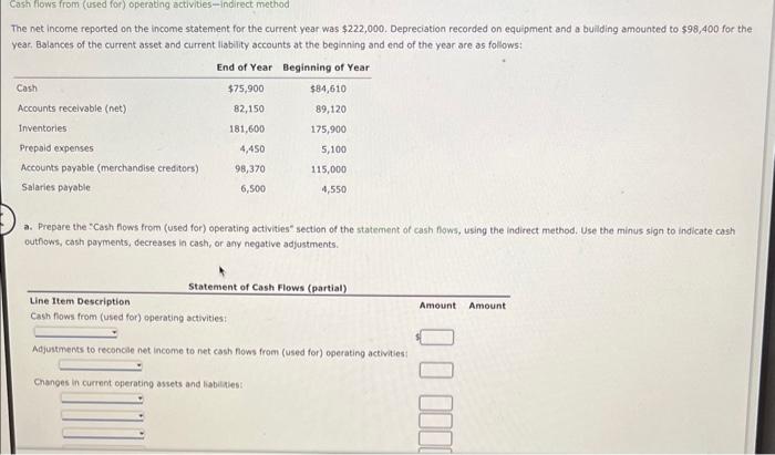 Solved The net income reported on the income statement for | Chegg.com