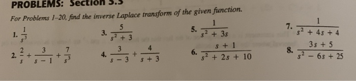 Solved PROBLEMS: Section 5.3 For Problems 1-20, find the | Chegg.com