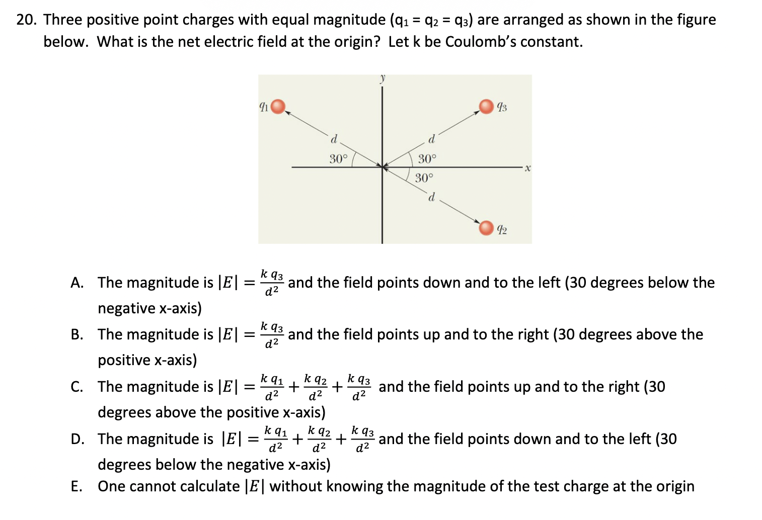 Solved Three positive point charges with equal magnitude | Chegg.com