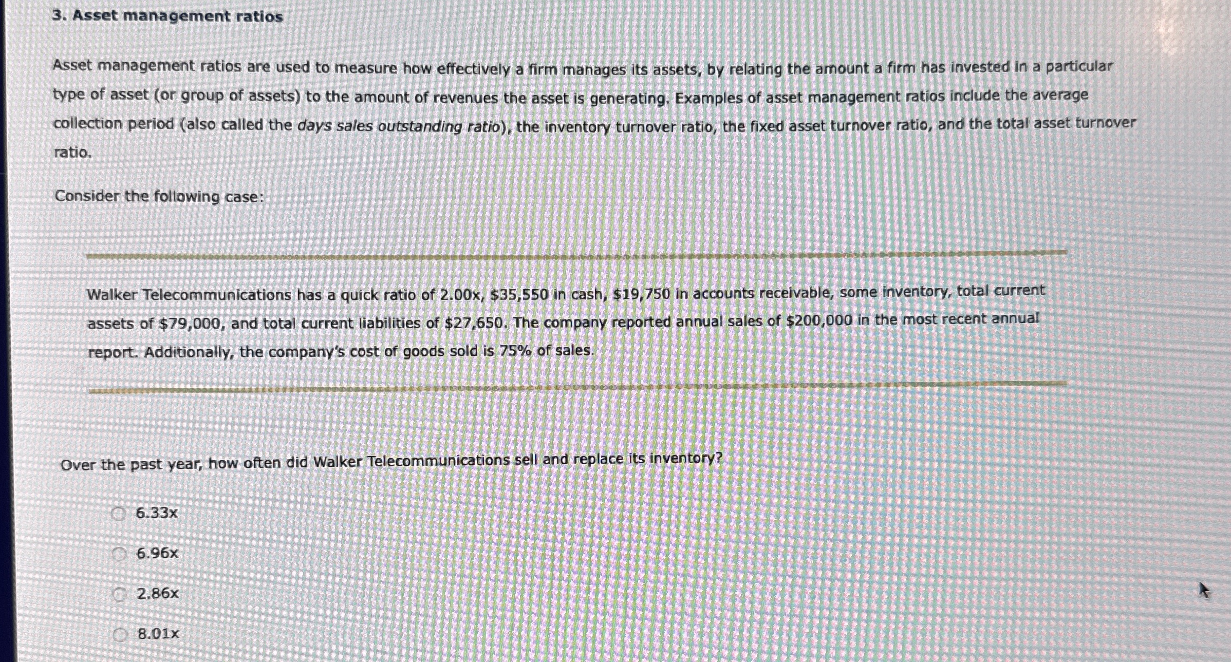 Solved Asset management ratiosAsset management ratios are | Chegg.com