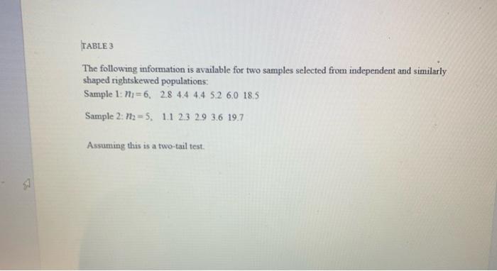 Solved Referring to Table 3, the rank given to the last | Chegg.com