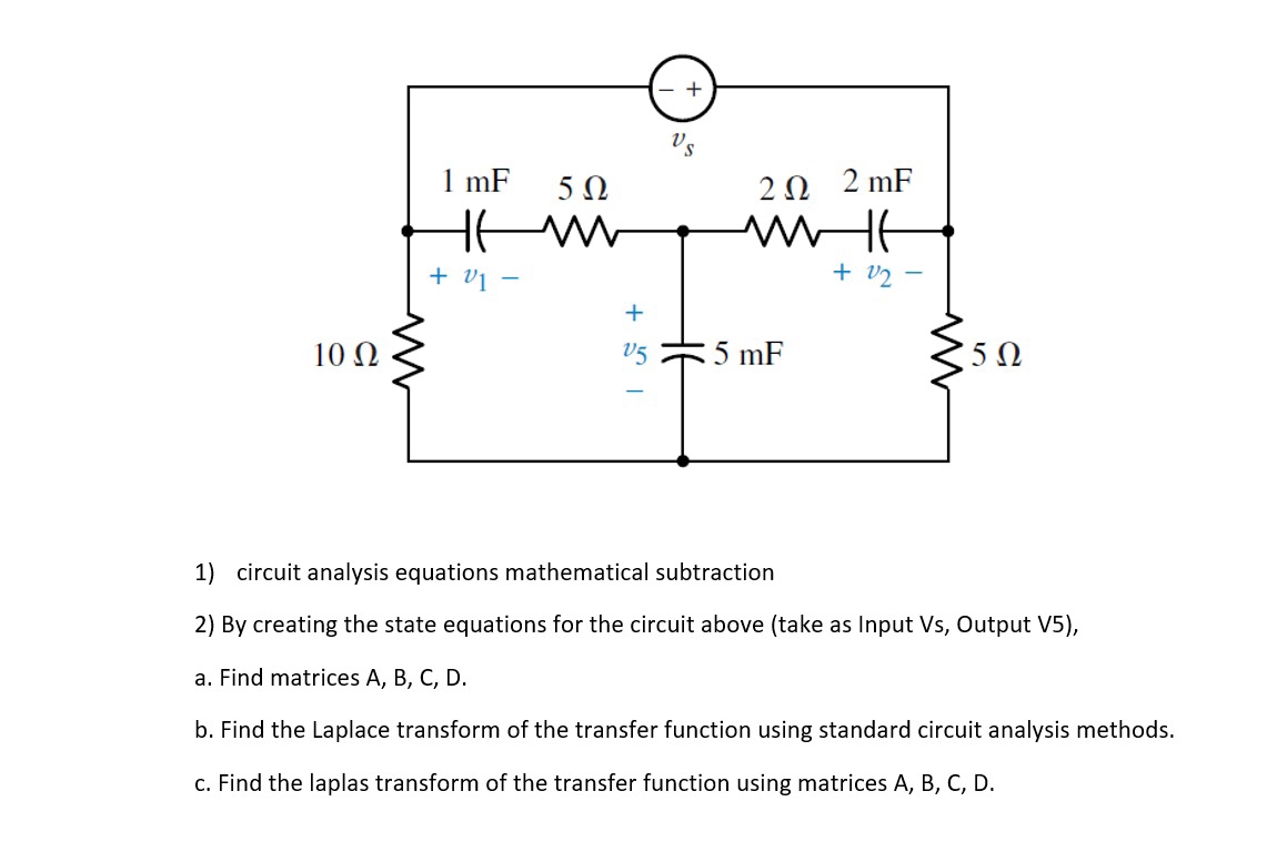 Solved circuit analysis equations mathematical subtractionBy | Chegg.com