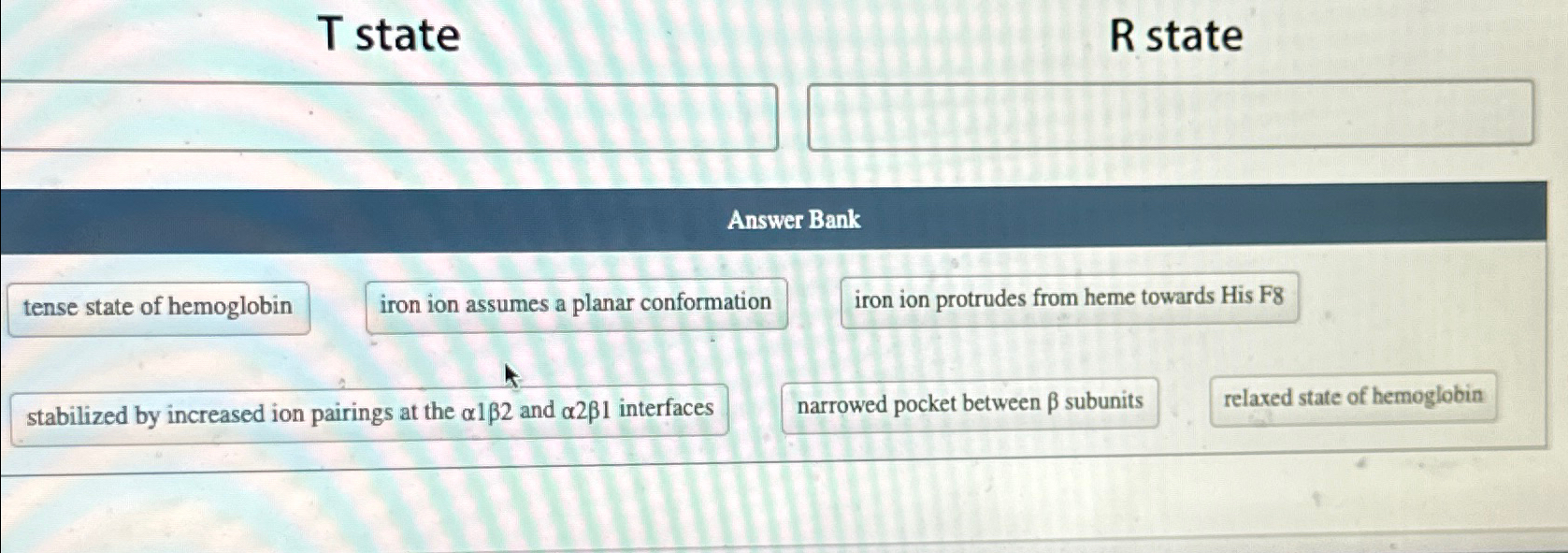 Solved T stateR ﻿stateAnswer Banktense state of | Chegg.com
