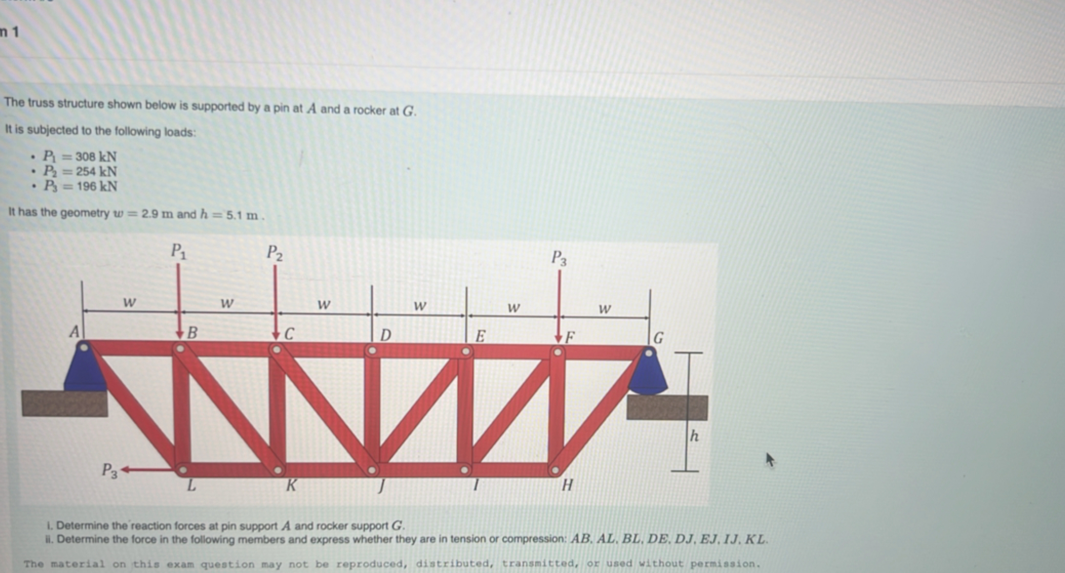 Solved The truss structure shown below is supported by a pin | Chegg.com