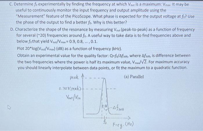 Solved A. Construct the parallel resonance circuit, as below | Chegg.com