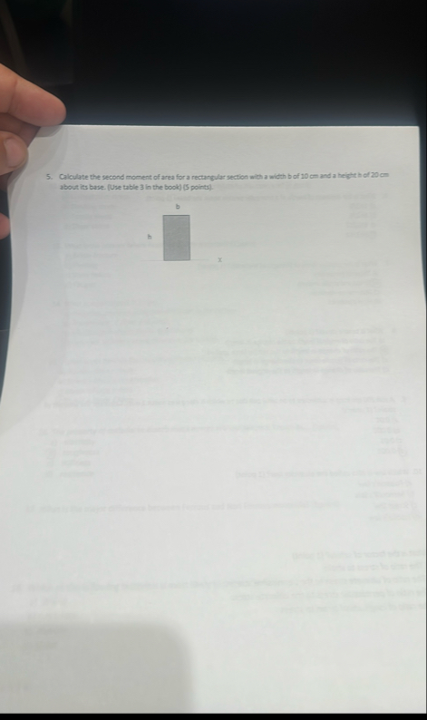 Solved Calculate the second moment of area for a rectangular | Chegg.com