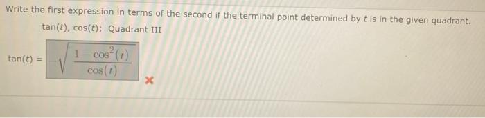 Solved Write the first expression in terms of the second if | Chegg.com