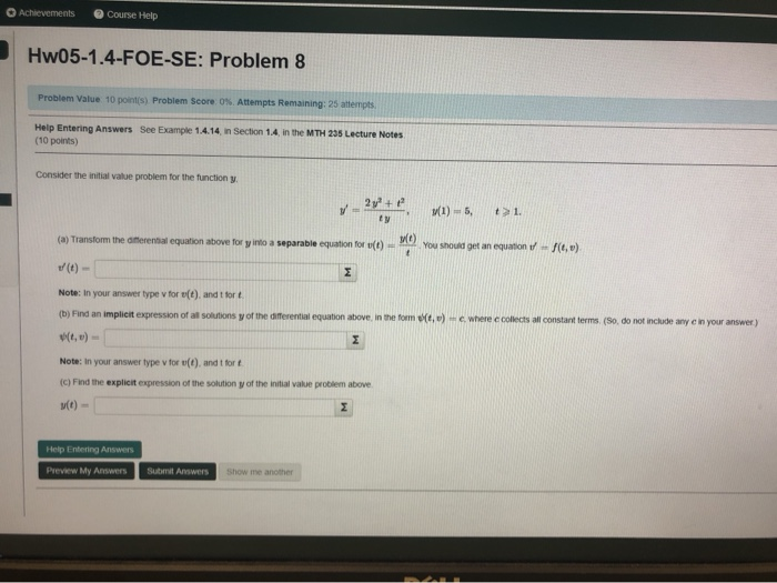 Solved Achievements Course Help Hw05-1.4-FOE-SE: Problem 8 | Chegg.com
