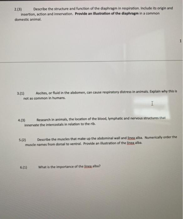 Solved 2.(3) Describe the structure and function of the | Chegg.com