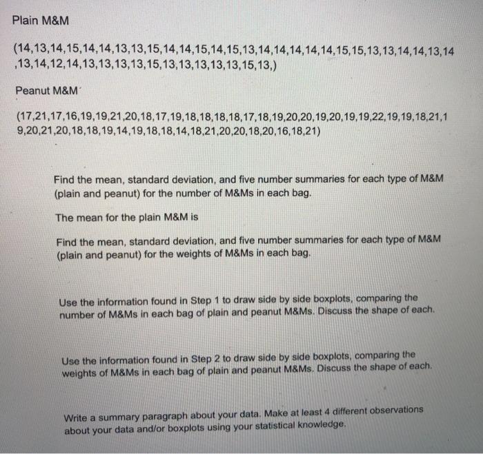 Solved Plain M&M | Chegg.com