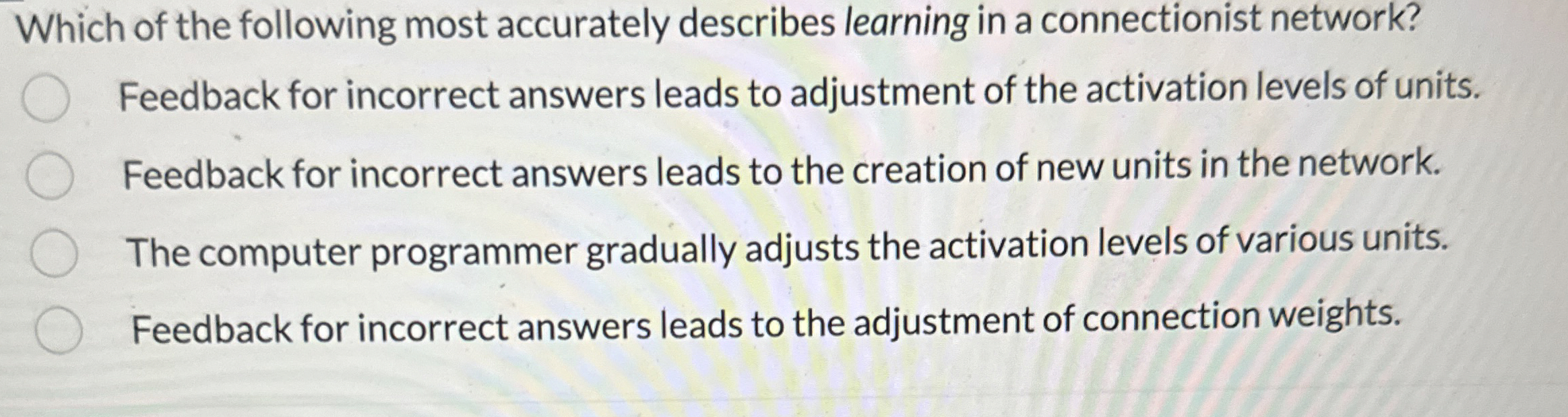 Solved Which of the following most accurately describes | Chegg.com