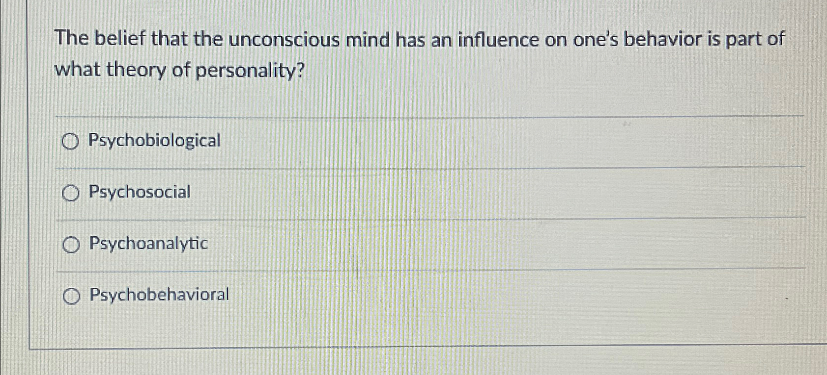 Solved The belief that the unconscious mind has an influence | Chegg.com