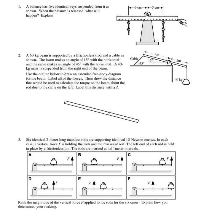 Solved 76cm- 5cm- A balance has five identical keys | Chegg.com