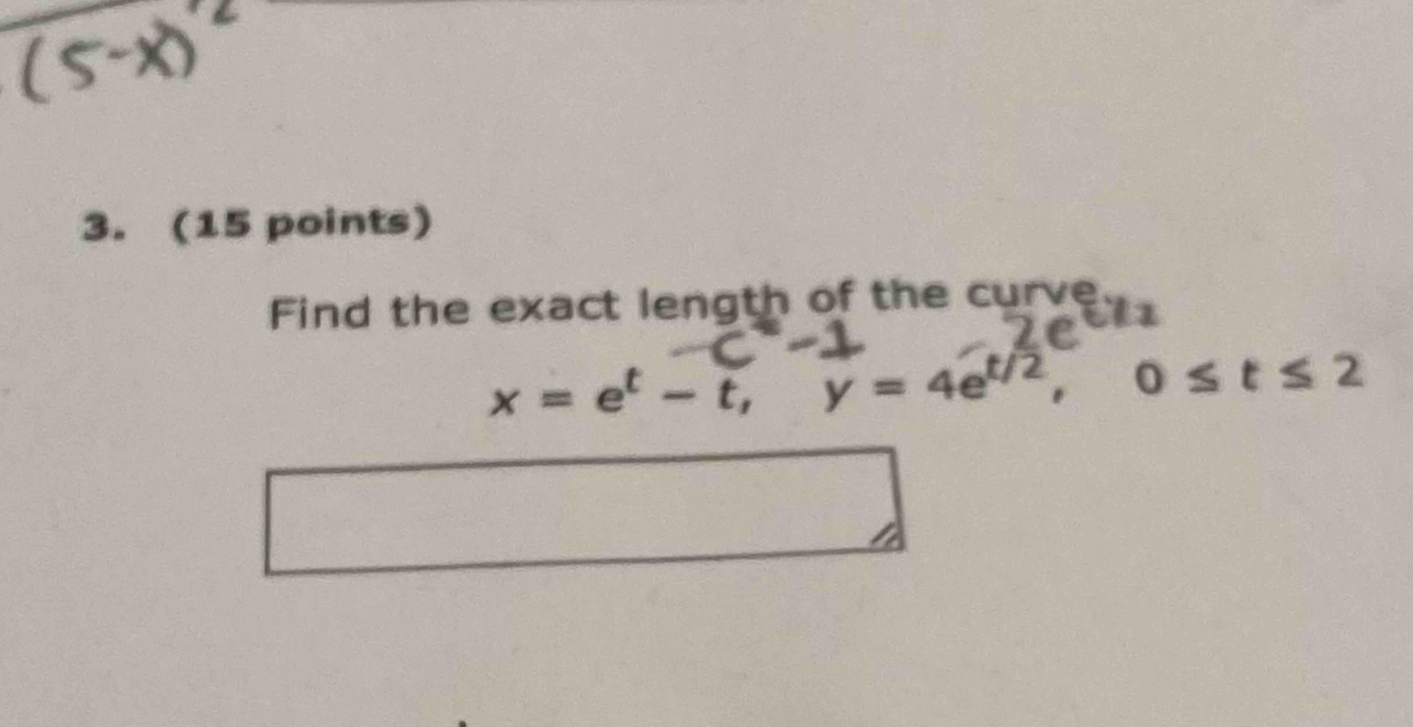 Solved (15 ﻿points)Find the exact length of the | Chegg.com