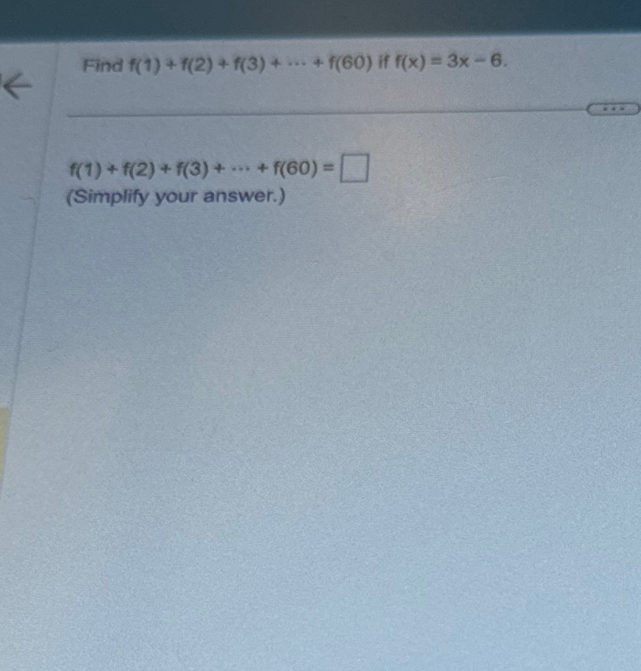 Solved Find f(1)+f(2)+f(3)+cdots+f(60) ﻿if | Chegg.com